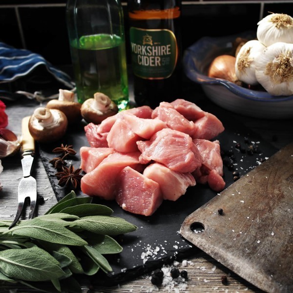 Rare Breed Pork Diced – 500g - Grid Iron Meat